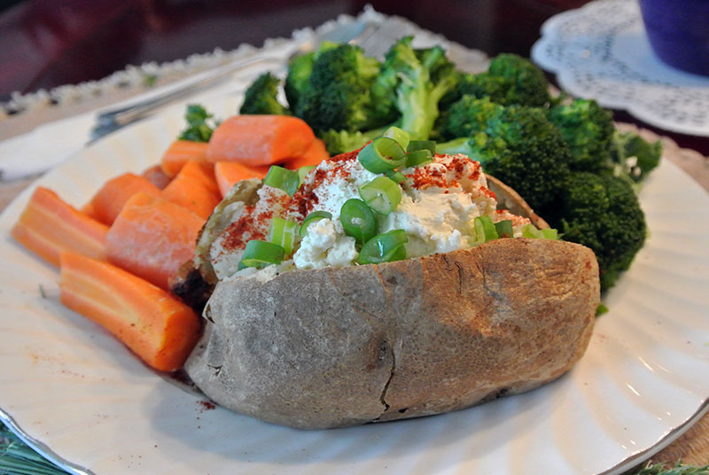 Cooked Vegetable Plate with Buttery Garlic Spread or Just Like Butter